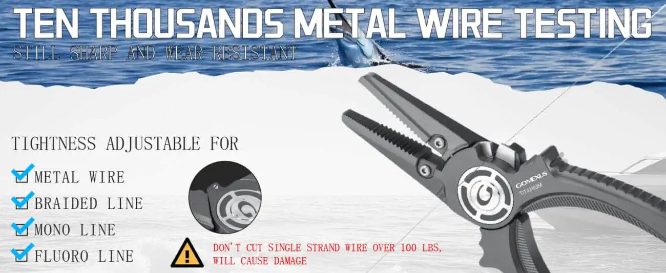 Gomexus Heavy Duty Titanium Fishing Pliers 7.5” With Dual Cutters
